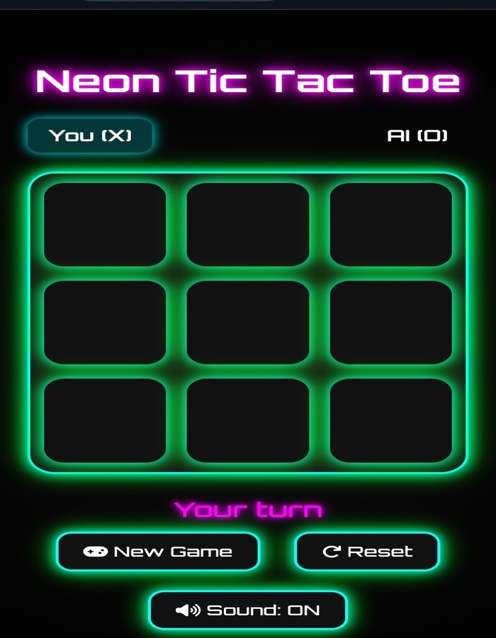 Neon Tic Tac Toe by ImpresseDev | CodeCanyon